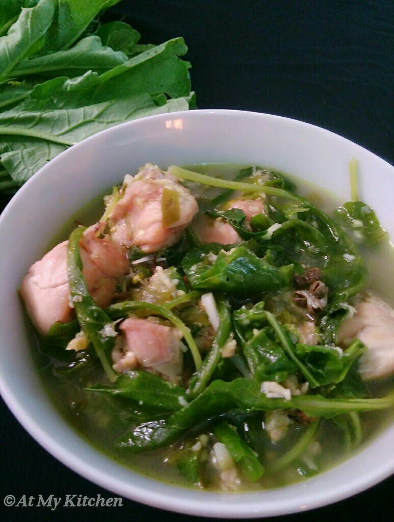Chicken With Bamboo Shoots And Greens - At My Kitchen