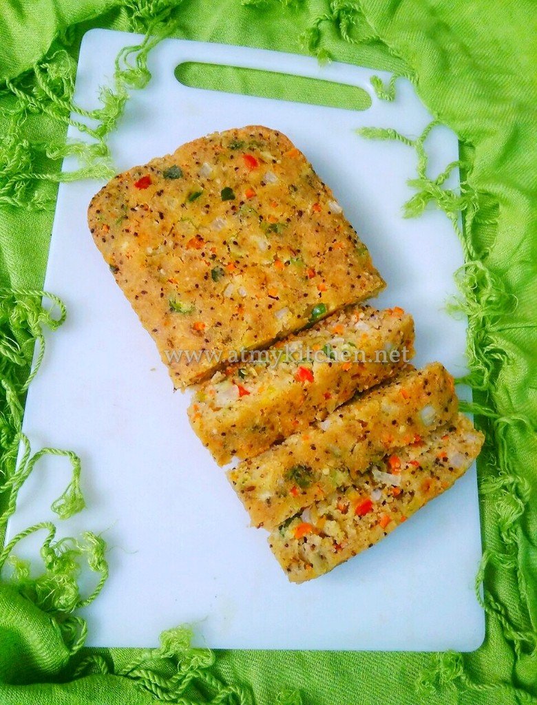 Savoury semolina cake recipe / Spiced tea cake recipe/ Eggless semolina ...