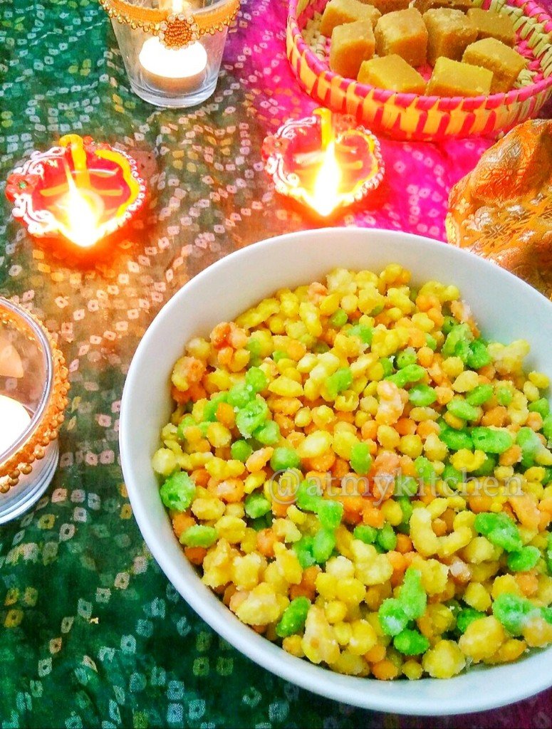 Colourful Sweet Boondi / Sweet Boondi / Meethi Bundi - At My Kitchen